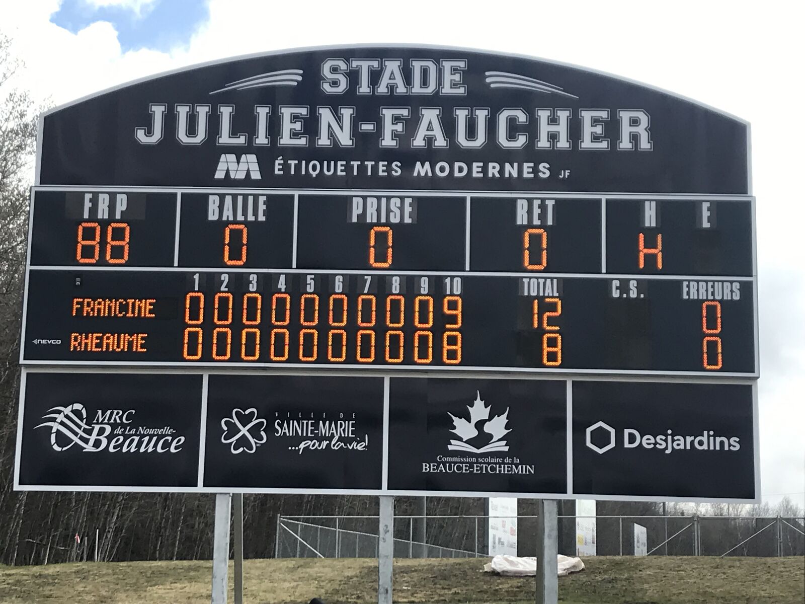 Baseball - Tableau de pointage | Pointage PRO